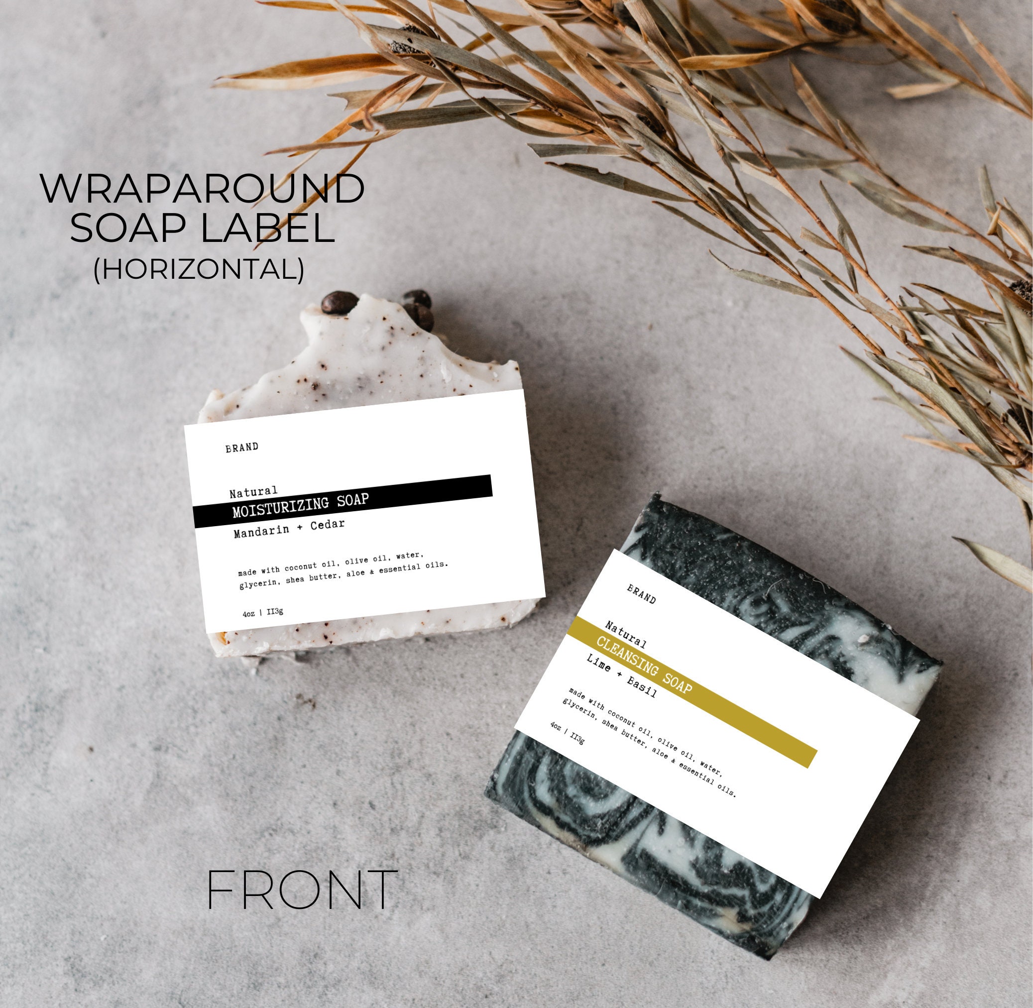 Minimalist Bar Soap Label Template Canva Editable, Modern Soap Wrap ...