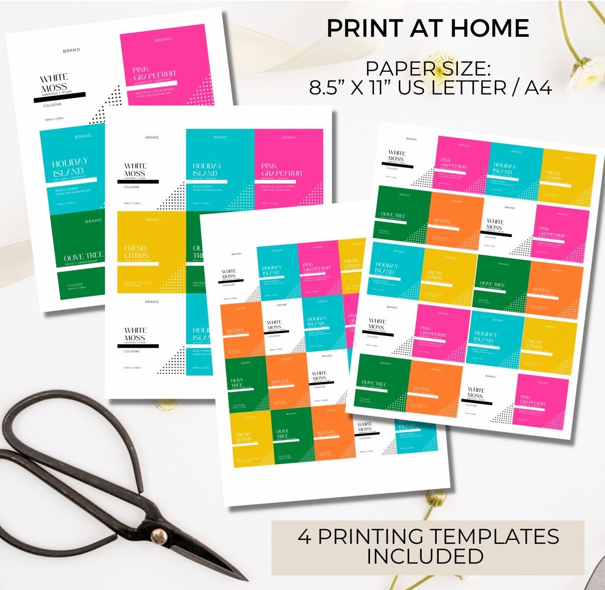 Editable Spray Bottle Labels Template Canva, Room Linen Body Spray ...