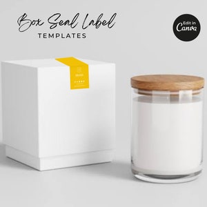 Box Labels Template Editable Canva, Mailer Box Seal Label Stickers ...