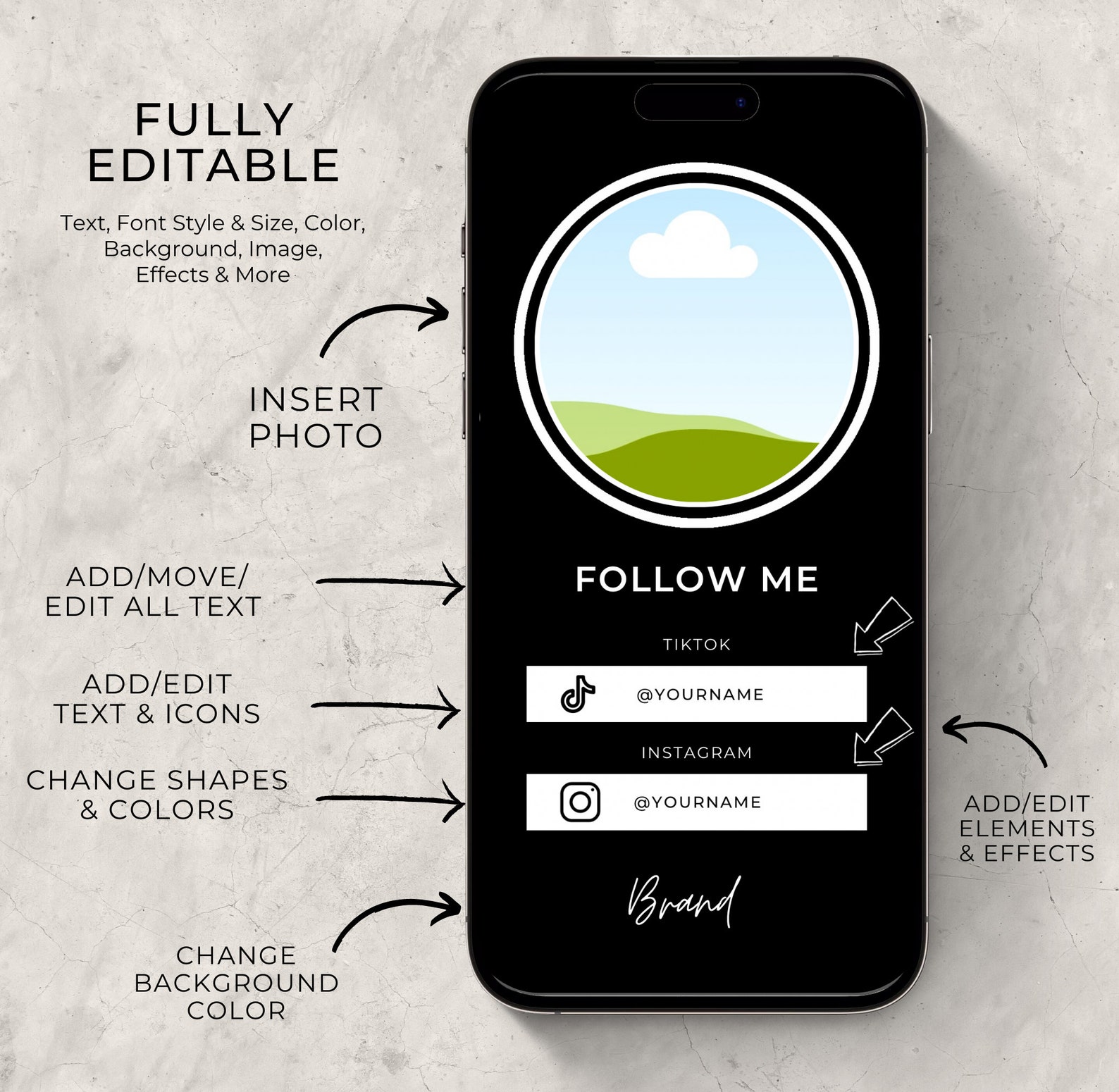 Follow Me on Tiktok Template Canva, Editable Tiktok Post Video ...