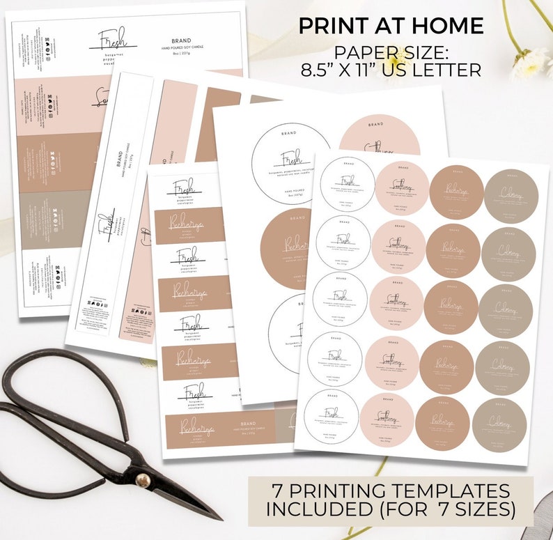 Candle Label Template Round Editable Modern Candle Labels - Etsy