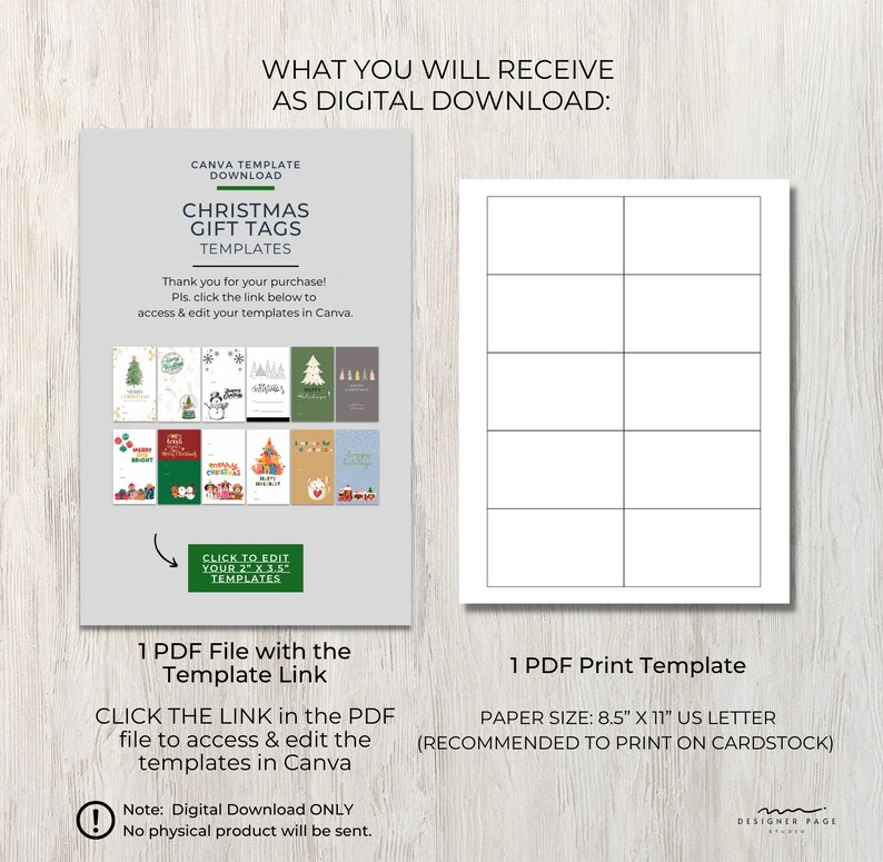 Christmas Gift Tags Template Editable Printable Holiday Gift - Etsy