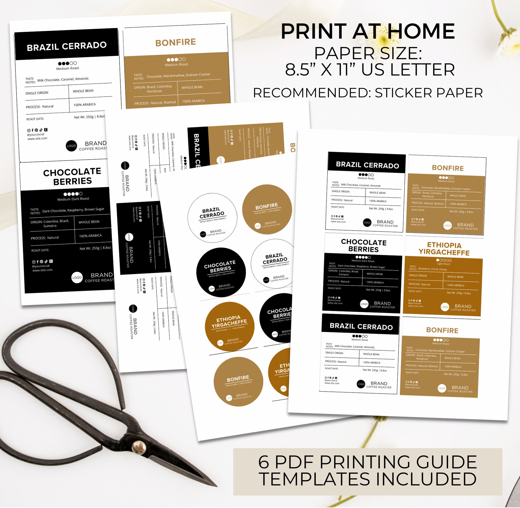 Editable Coffee Tin Can Labels Template Canva, Custom Coffee Labels ...