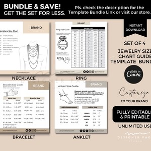 Ring Size Chart Template Editable Printable Jewelry - Etsy