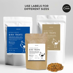 Editable Bird Treats Labels Template Canva, Bird Food Label Stickers ...