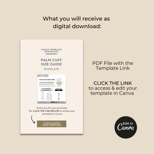 Editable Palm Cuff Size Chart Template Canva, Printable Palm Cuff Size ...