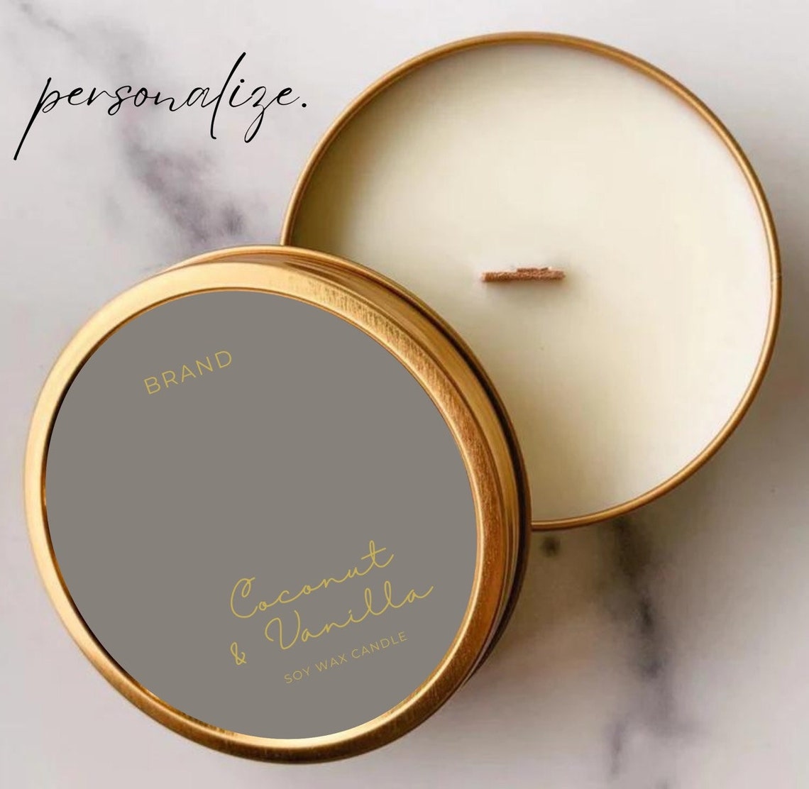 Candle Tin Label Template Editable Modern Candle Labels - Etsy