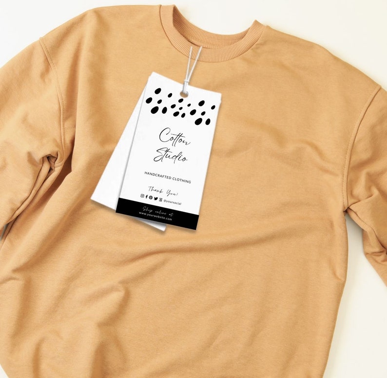 Printable Clothes Label Tags Template Canva, Editable Clothing Care ...