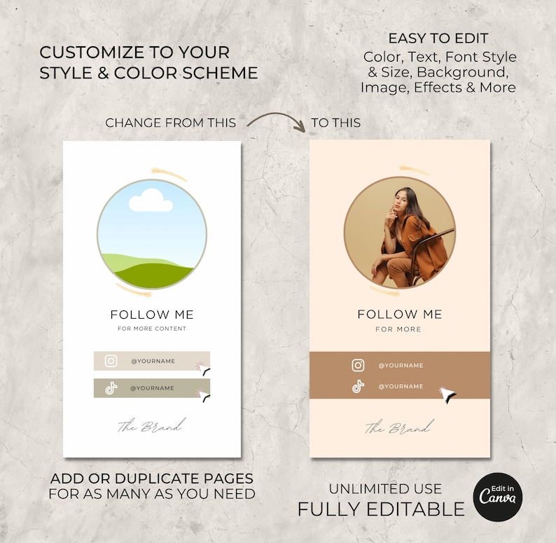 Follow Me on Tiktok Template Canva, Editable Tiktok Video Templates ...