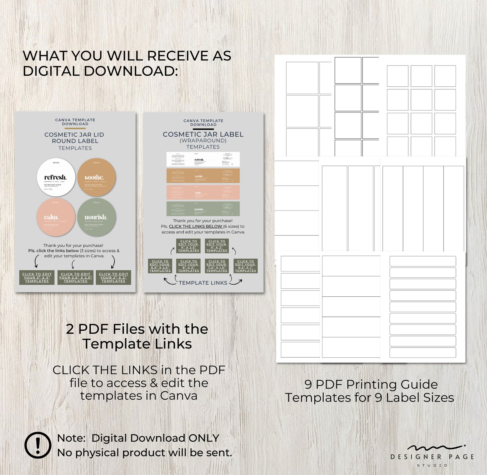 Cosmetic Jar Label Template Canva Editable, Printable Product Label ...