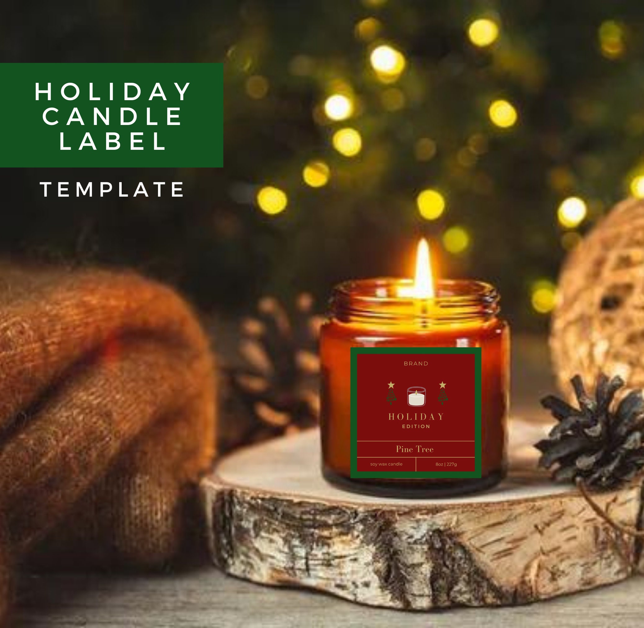 Christmas Candle Labels Template Editable Scented Soy Candle - Etsy