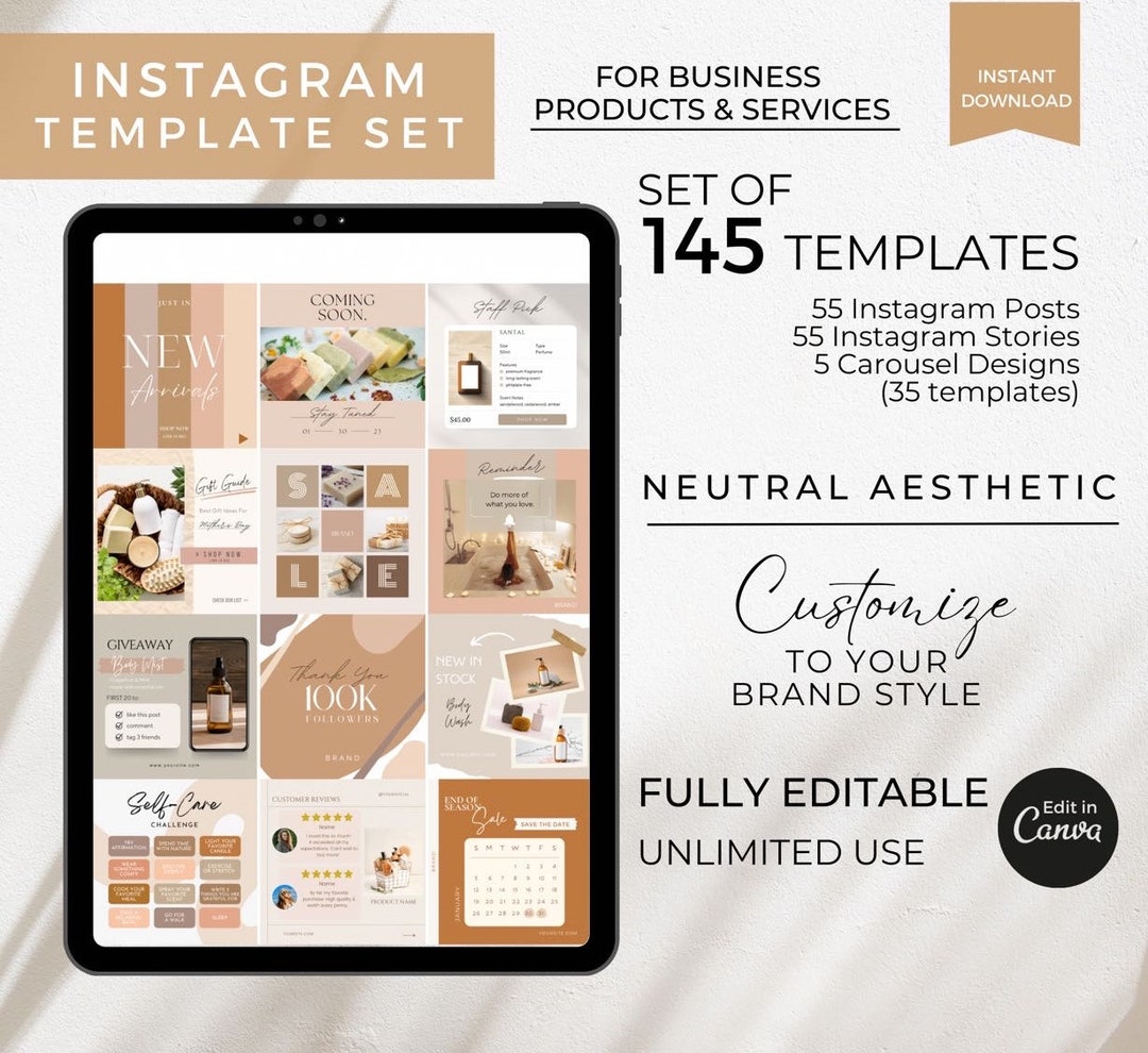 Editable Instagram Templates for Business Product, Instagram Post ...