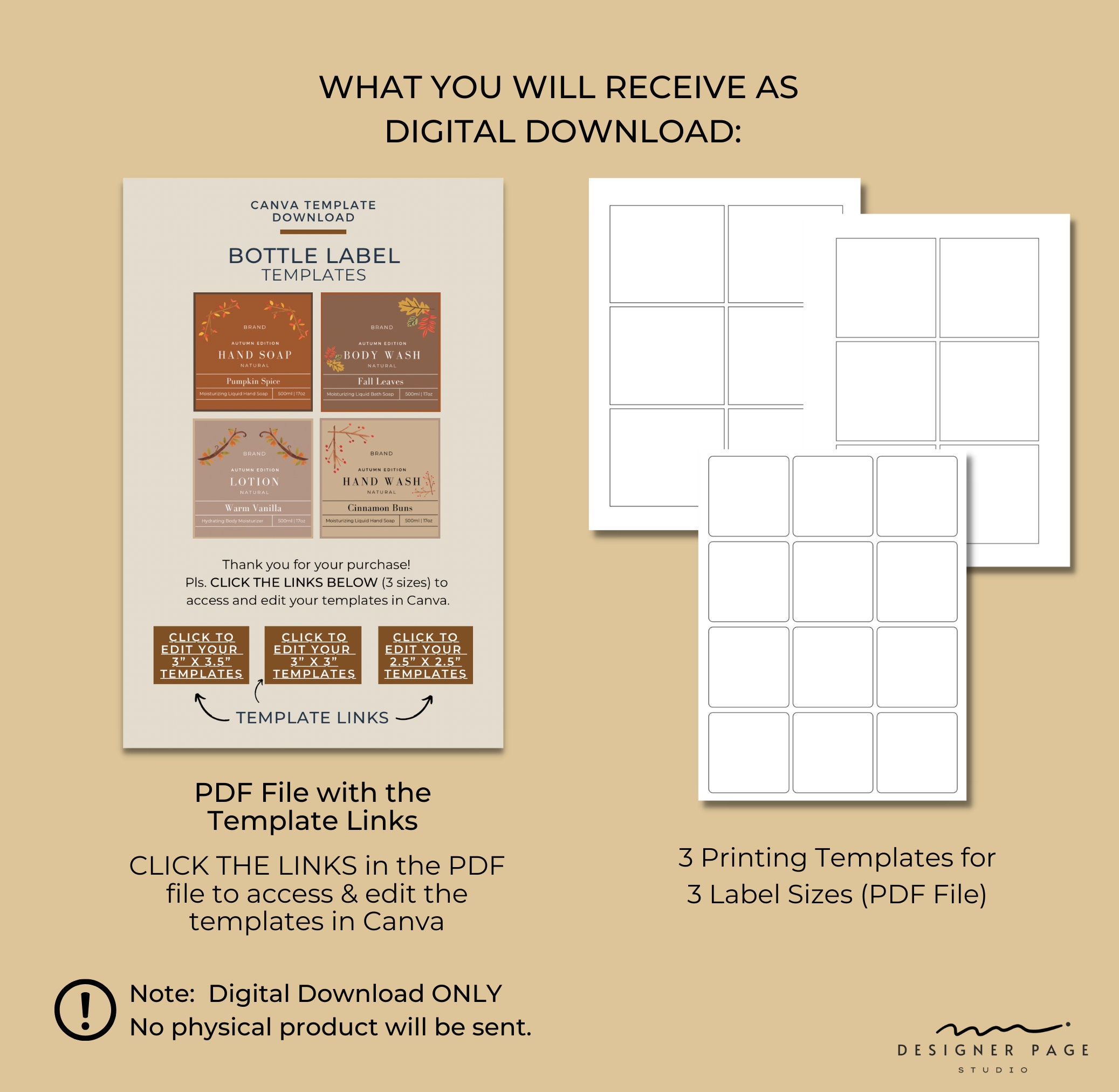 Autumn Hand Soap Bottle Labels Template Canva Editable, Printable Hand ...