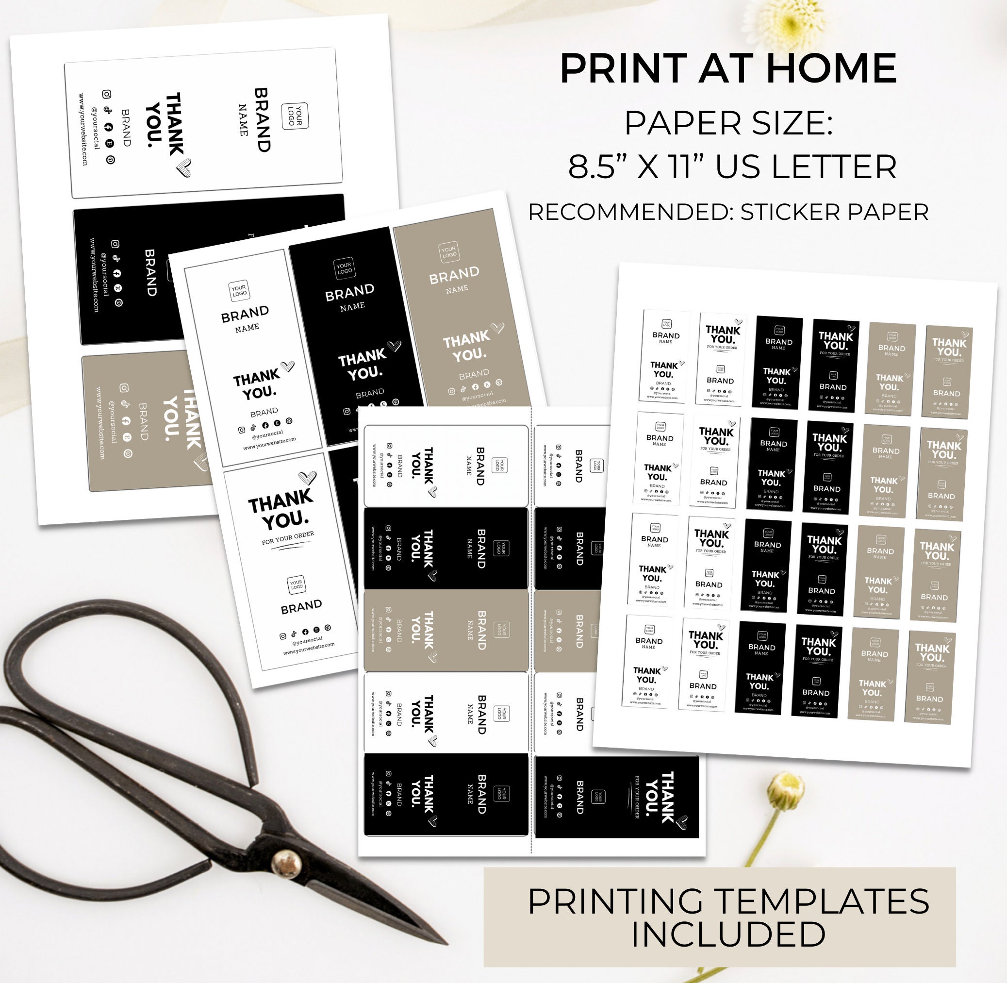Editable Box Seal Labels Template Canva, Custom Mailer Box Label ...