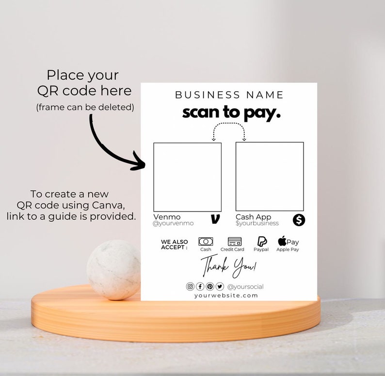 Price List Template Editable Canva, Printable Payment Sign Card, Price ...