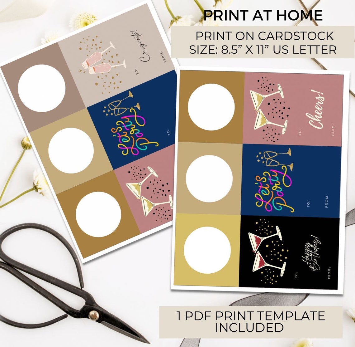 Editable Wine Bottle Hang Tags Canva Templates Set, Printable Champagne ...