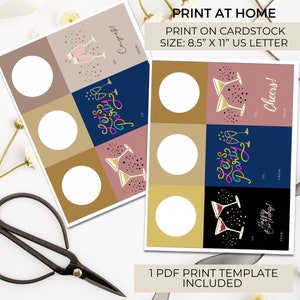 Editable Wine Bottle Hang Tags Canva Templates Set, Printable Champagne ...