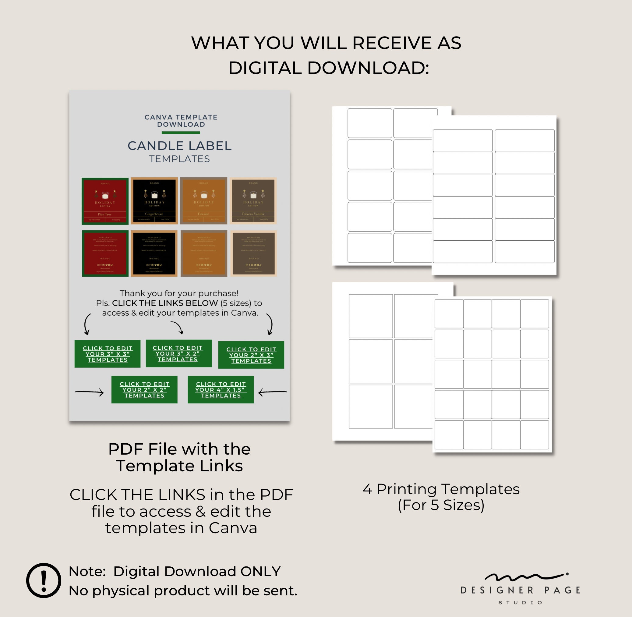 Christmas Candle Labels Template Editable, Scented Soy Candle Labels ...