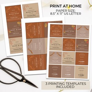 Autumn Hand Soap Bottle Labels Template Canva Editable, Printable Hand ...