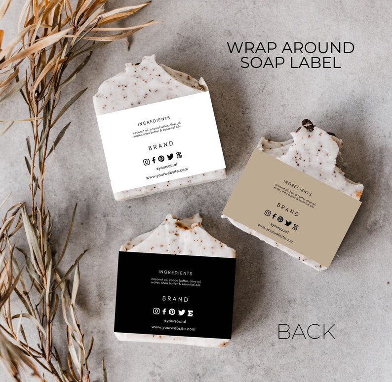 Bar Soap Label Template Canva Editable, Soap Labels Printable, Wrap ...