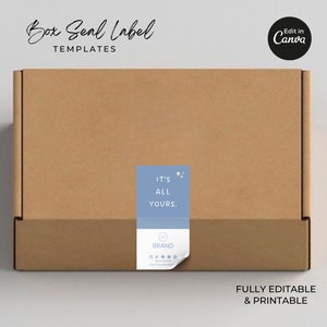 Editable Box Label Sticker Template Canva, Mailer Box Seal Labels ...
