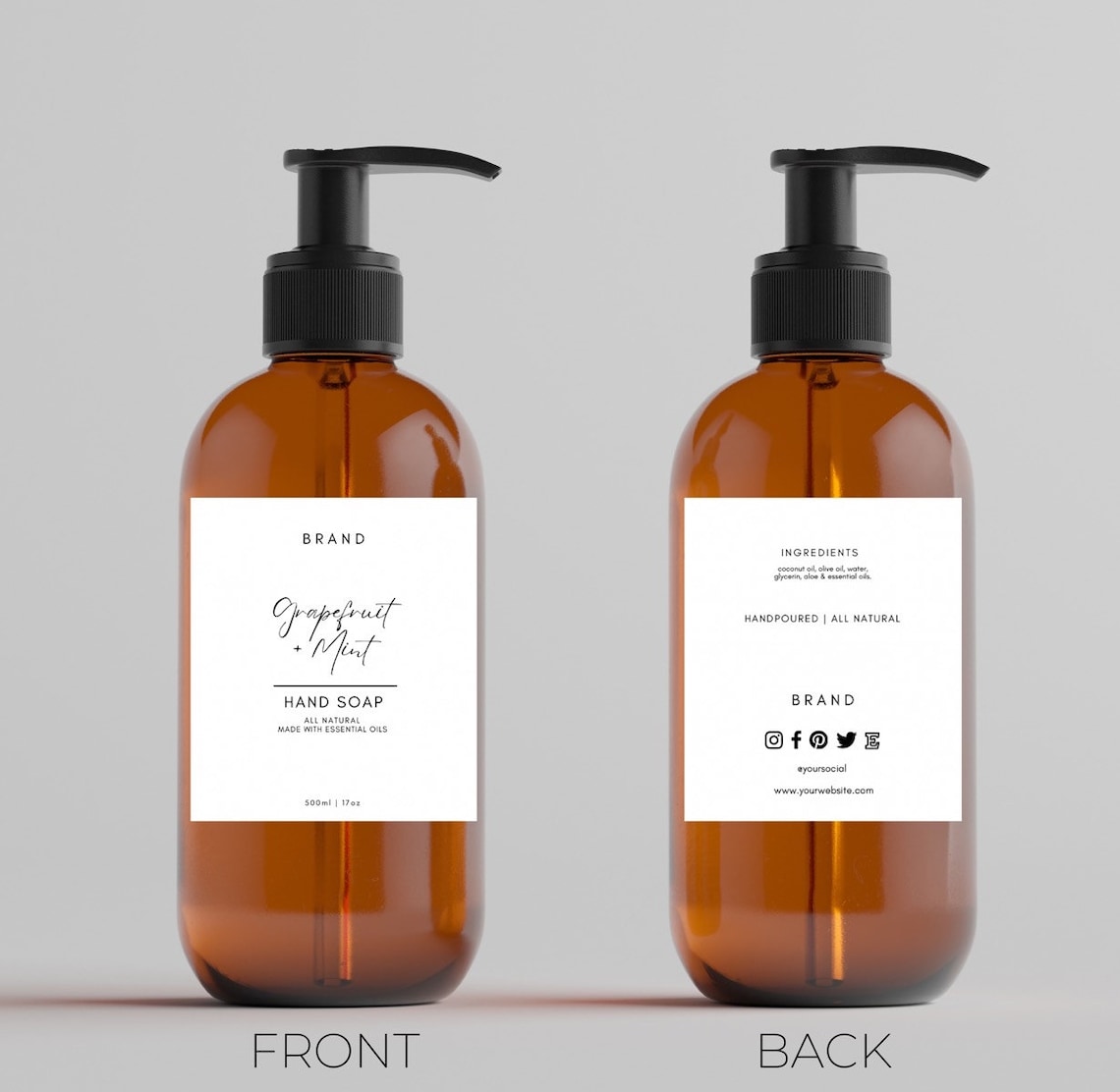 Editable Hand Soap Bottle Labels Template Canva, Hand Wash Body Lotion ...