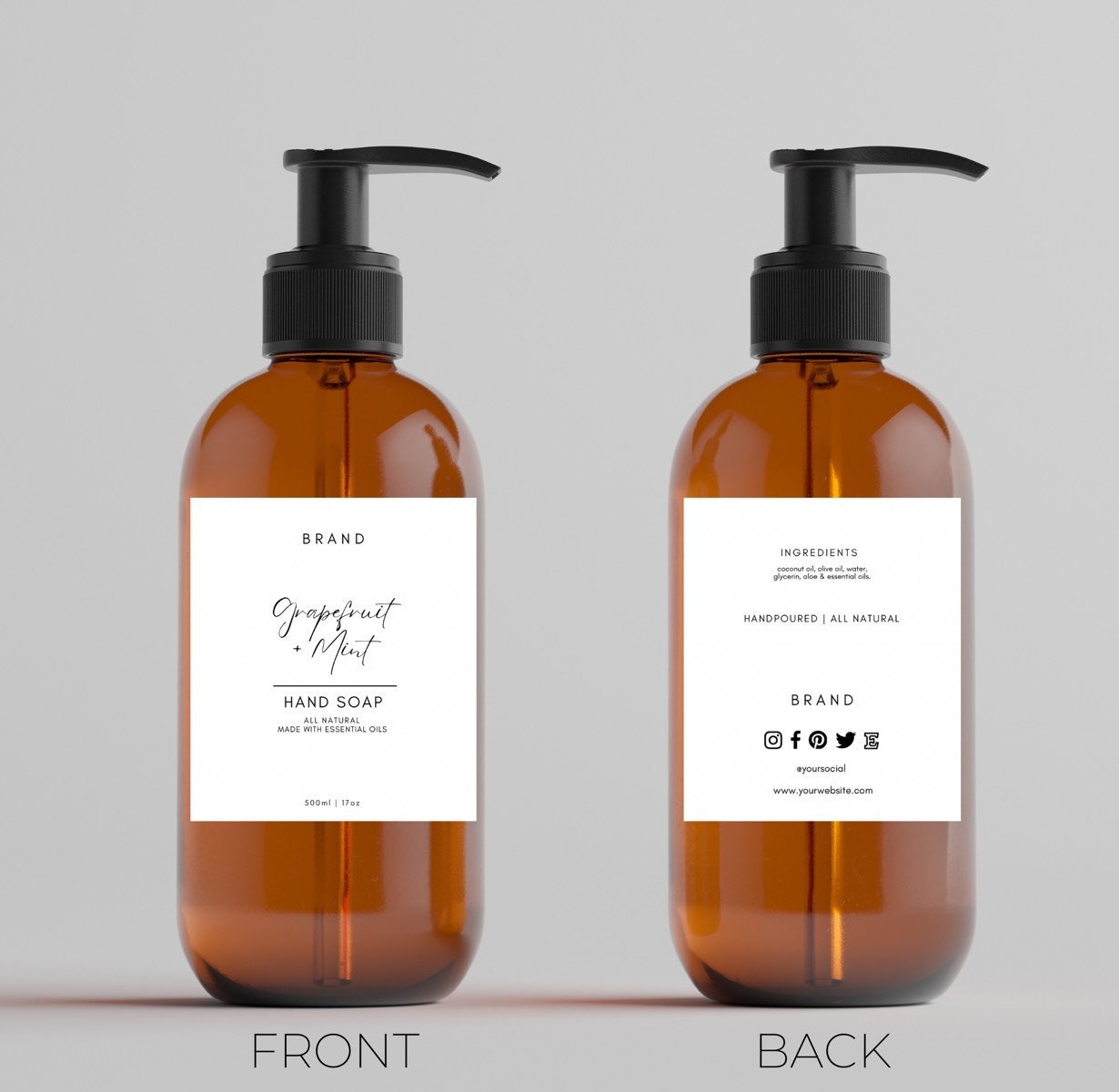 Editable Hand Soap Bottle Labels Template Canva, Hand Wash Body Lotion ...