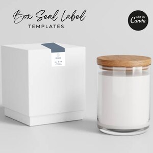 Editable Box Label Sticker Template Canva, Mailer Box Seal Labels ...
