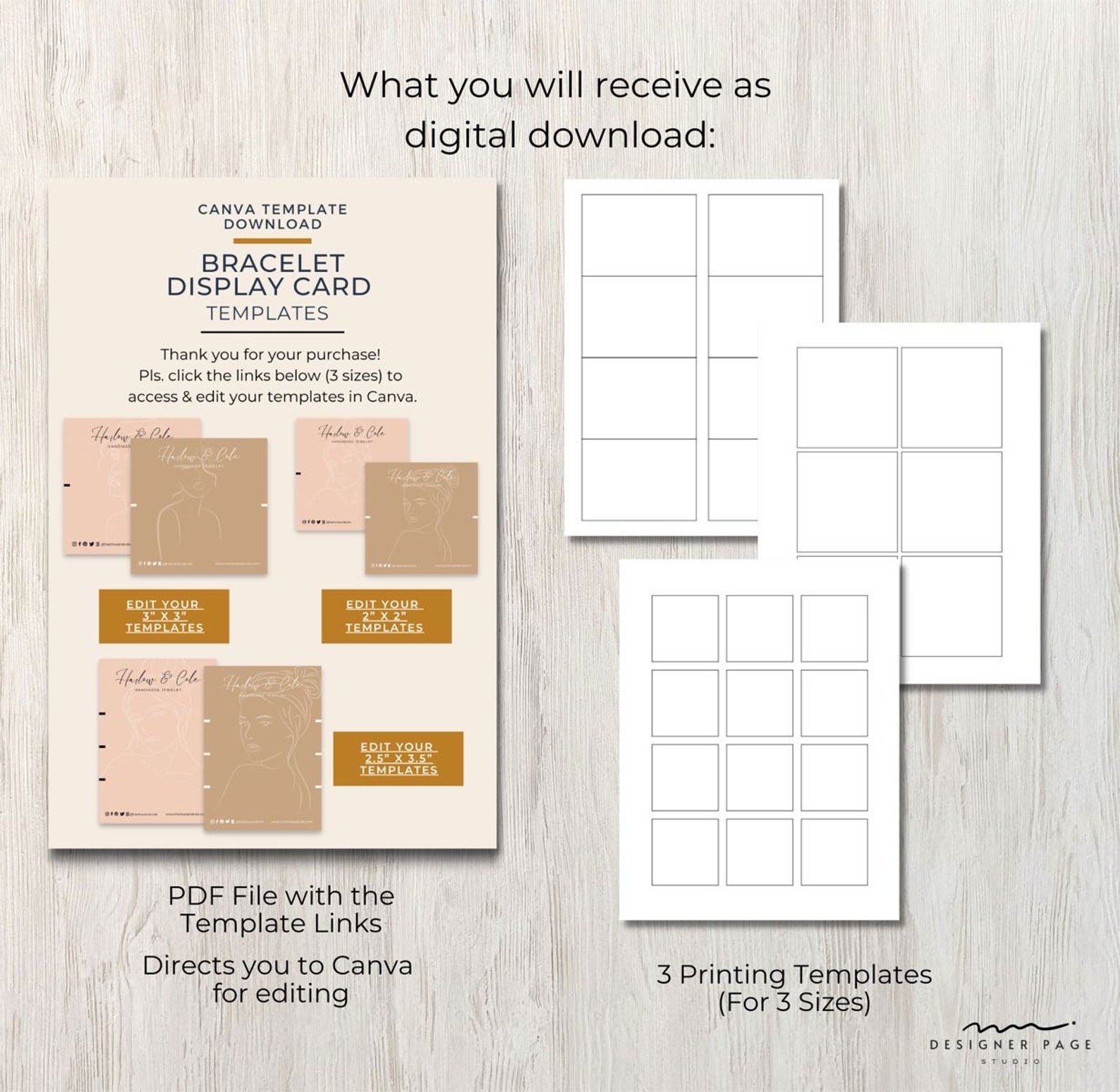 Editable Bracelet Display Card Template Canva, Printable Bracelet Label ...