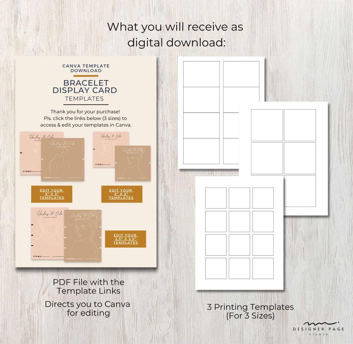 Editable Bracelet Display Card Template Canva, Printable Bracelet Label ...