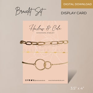 Editable Bracelet Display Card Template Canva, Printable Bracelet Label ...