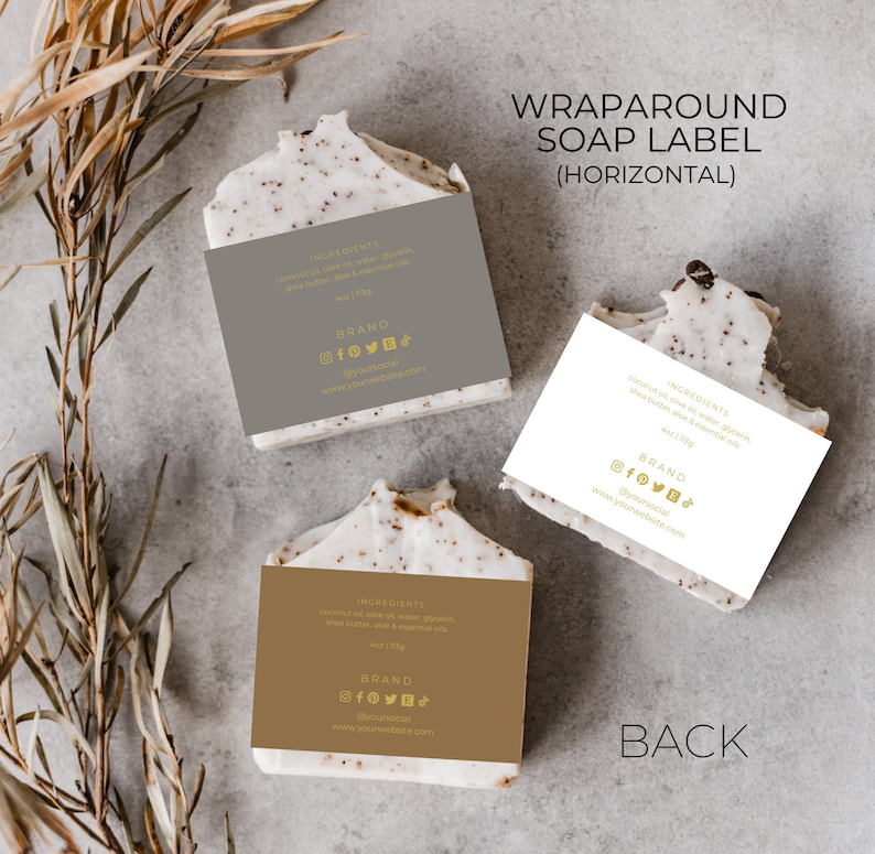 Bar Soap Labels Template Canva Editable, Soap Sleeves Label Printable ...