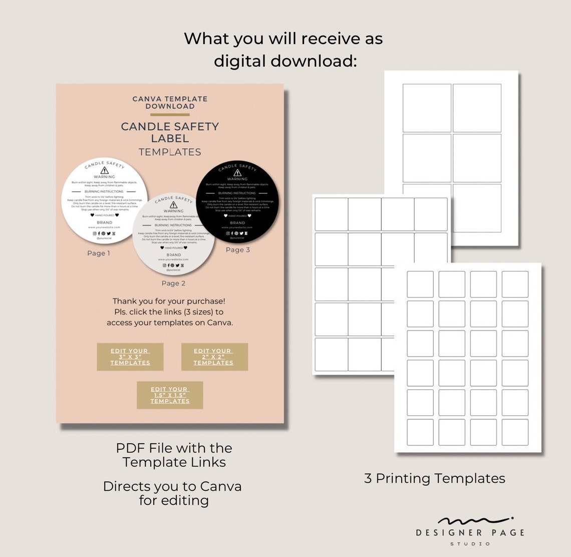 Candle Safety Label Template Editable Printable Candle - Etsy