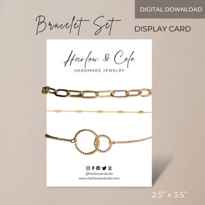Bracelet Display Card Template Set, Printable Bracelet Cards Logo ...