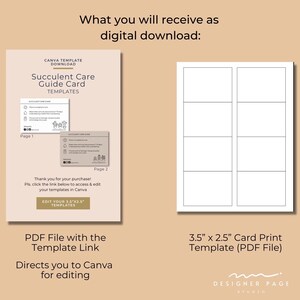 Editable Succulent Care Guide Template Canva, Printable Plants Care ...