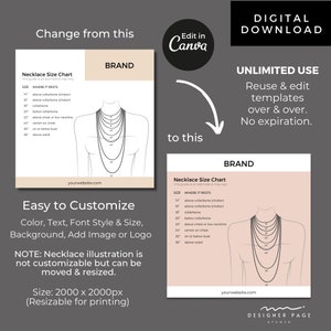 Editable Necklace Size Chart Template | Printable Necklace Size Guide ...