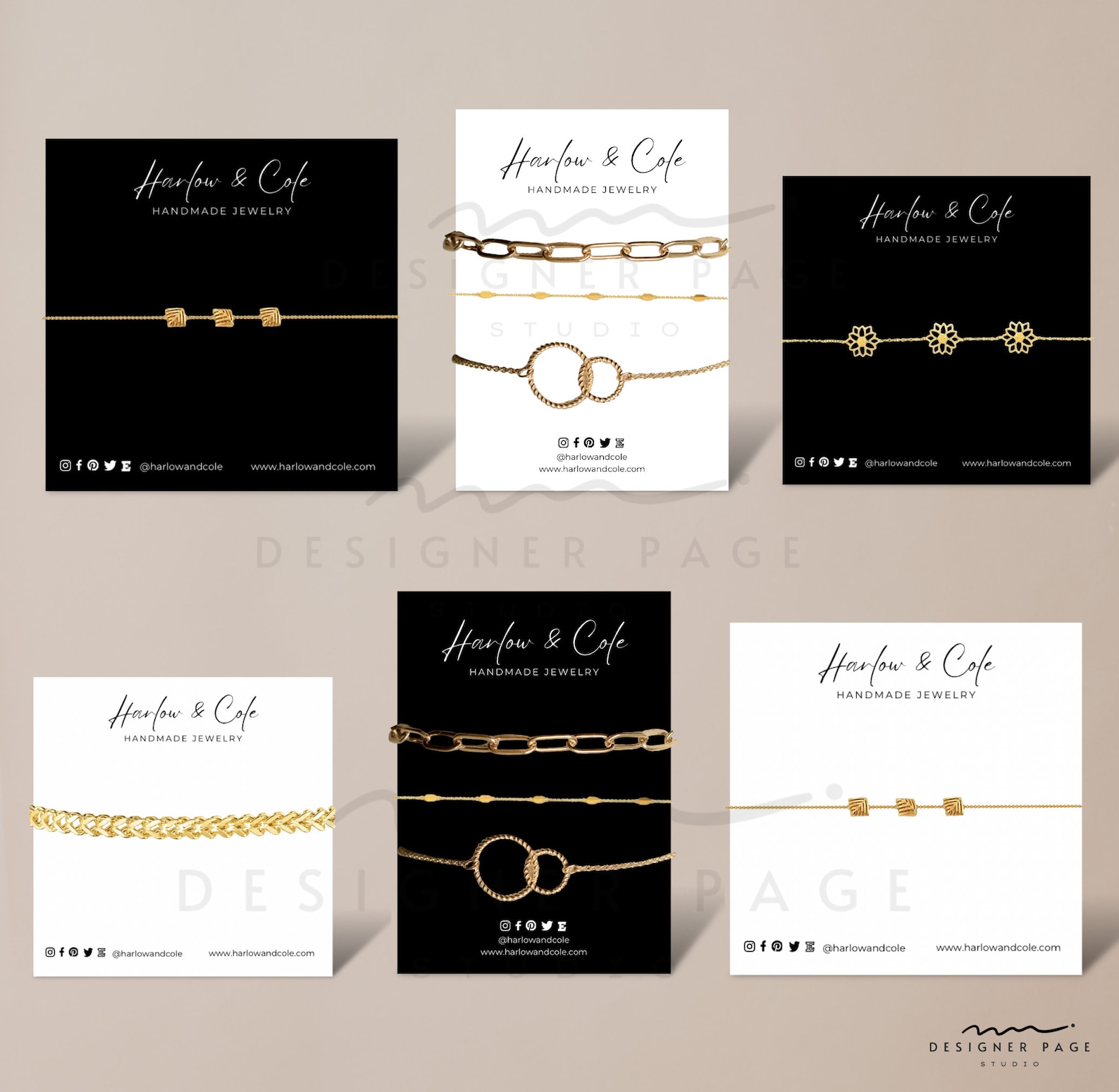 Bracelet Display Card Template Set, Printable Bracelet Cards Logo ...