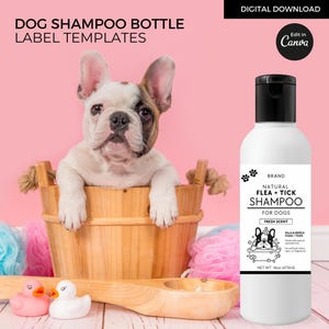 Dog Shampoo Bottle Labels Template Editable Canva, Anti Flea & Tick ...