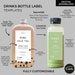 Editable Boba Milk Tea Bottle Labels Template Canva, Drinks Label ...
