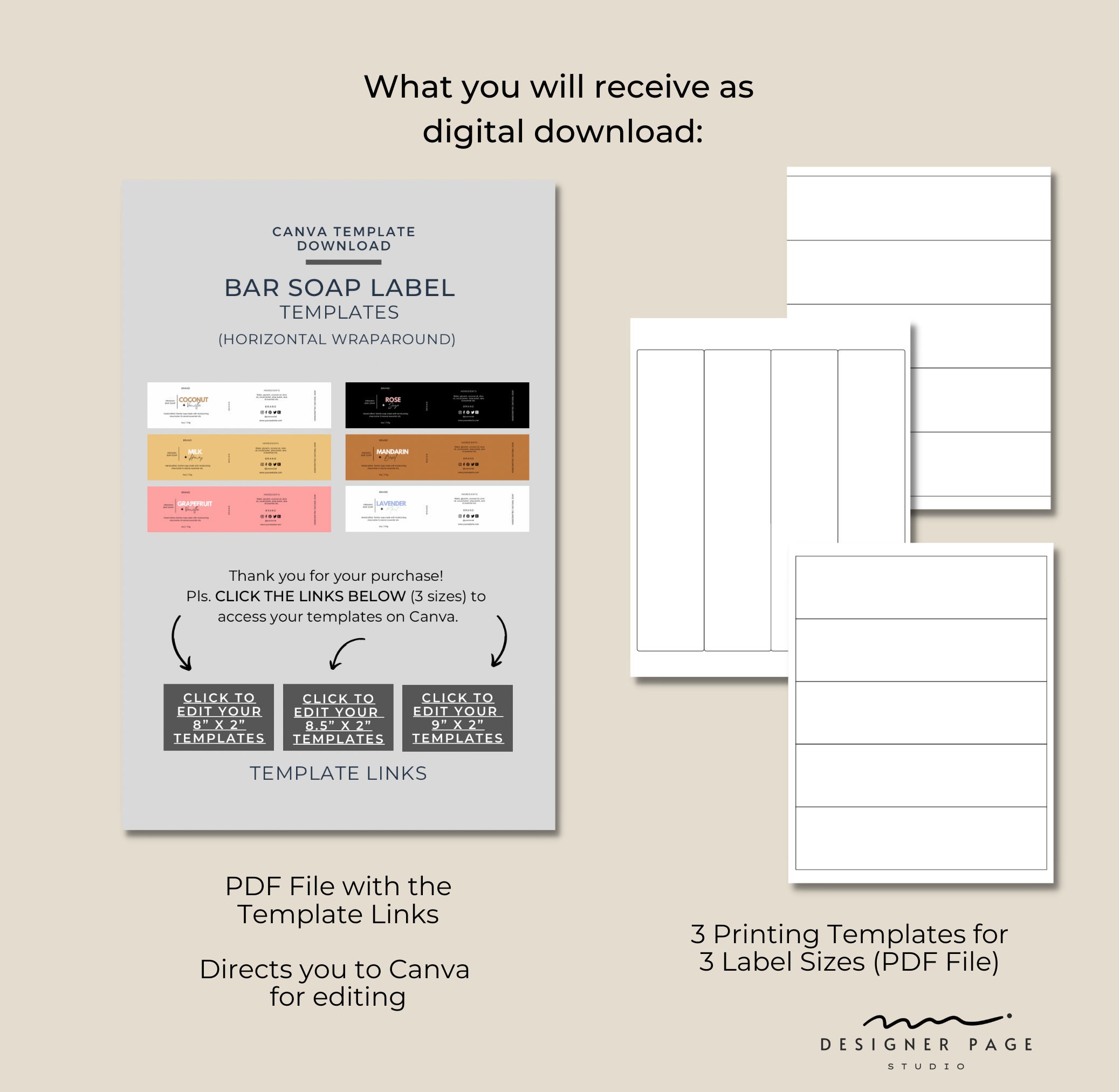 Bar Soap Labels Template Editable Soap Sleeves Label - Etsy