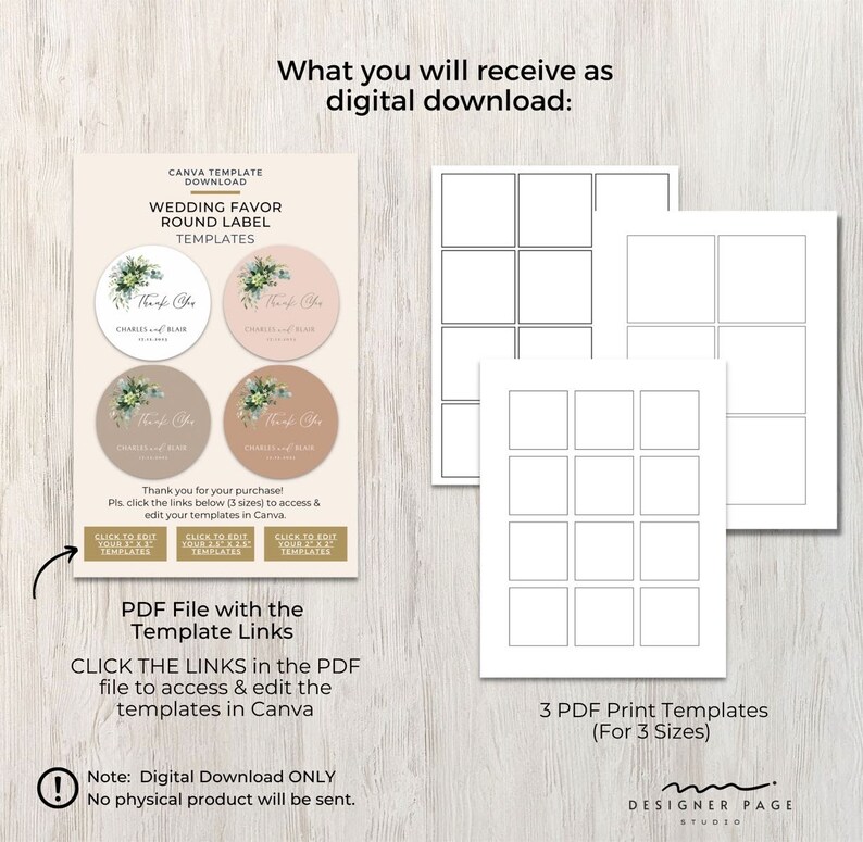 Personalized Wedding Favors Label Canva Template Editable - Etsy