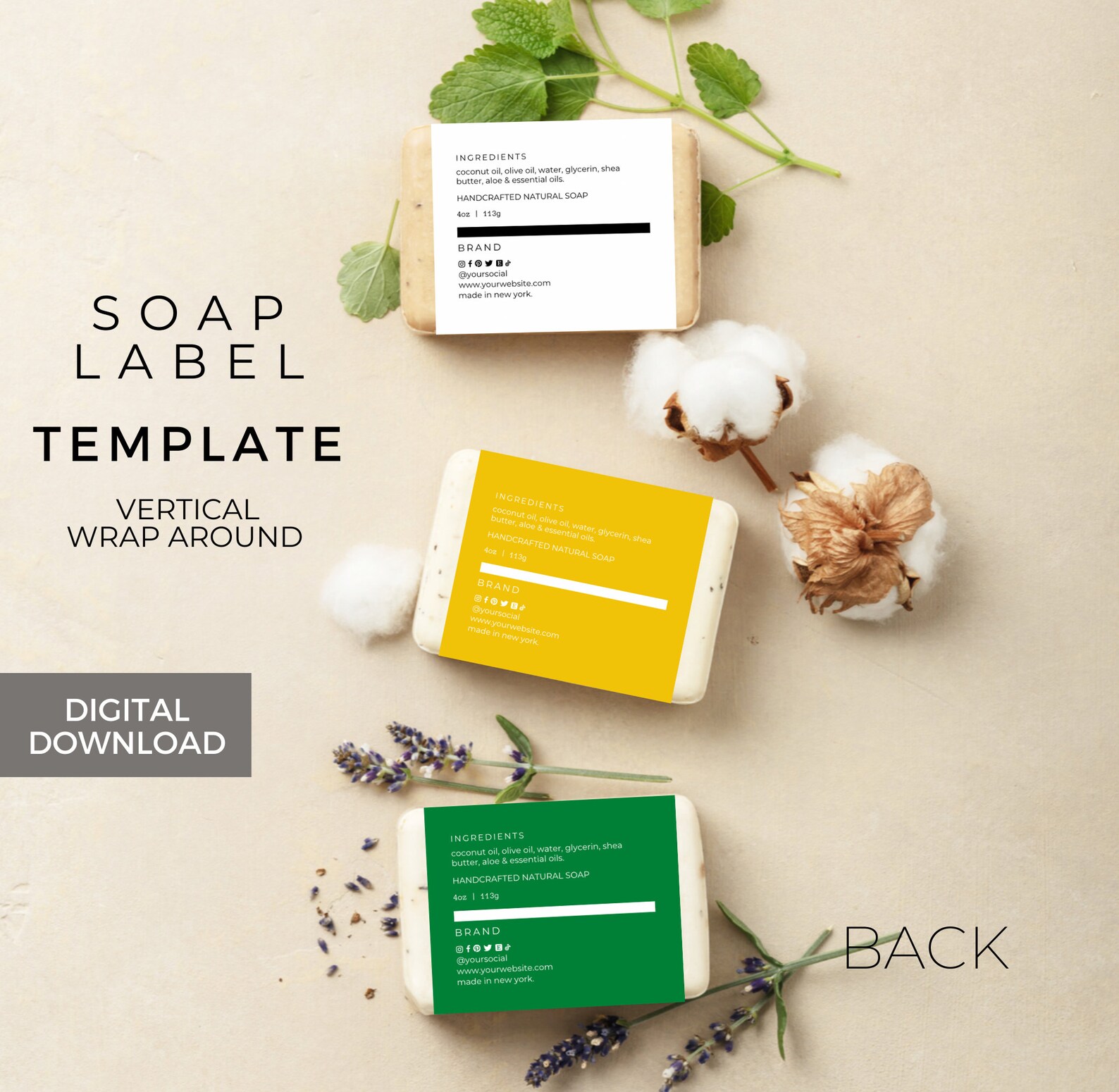 Editable Soap Label Template Canva Bar Soap Labels Printable - Etsy