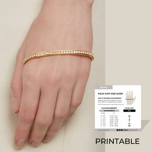Editable Palm Cuff Size Chart Template Canva, Printable Palm Cuff Size ...