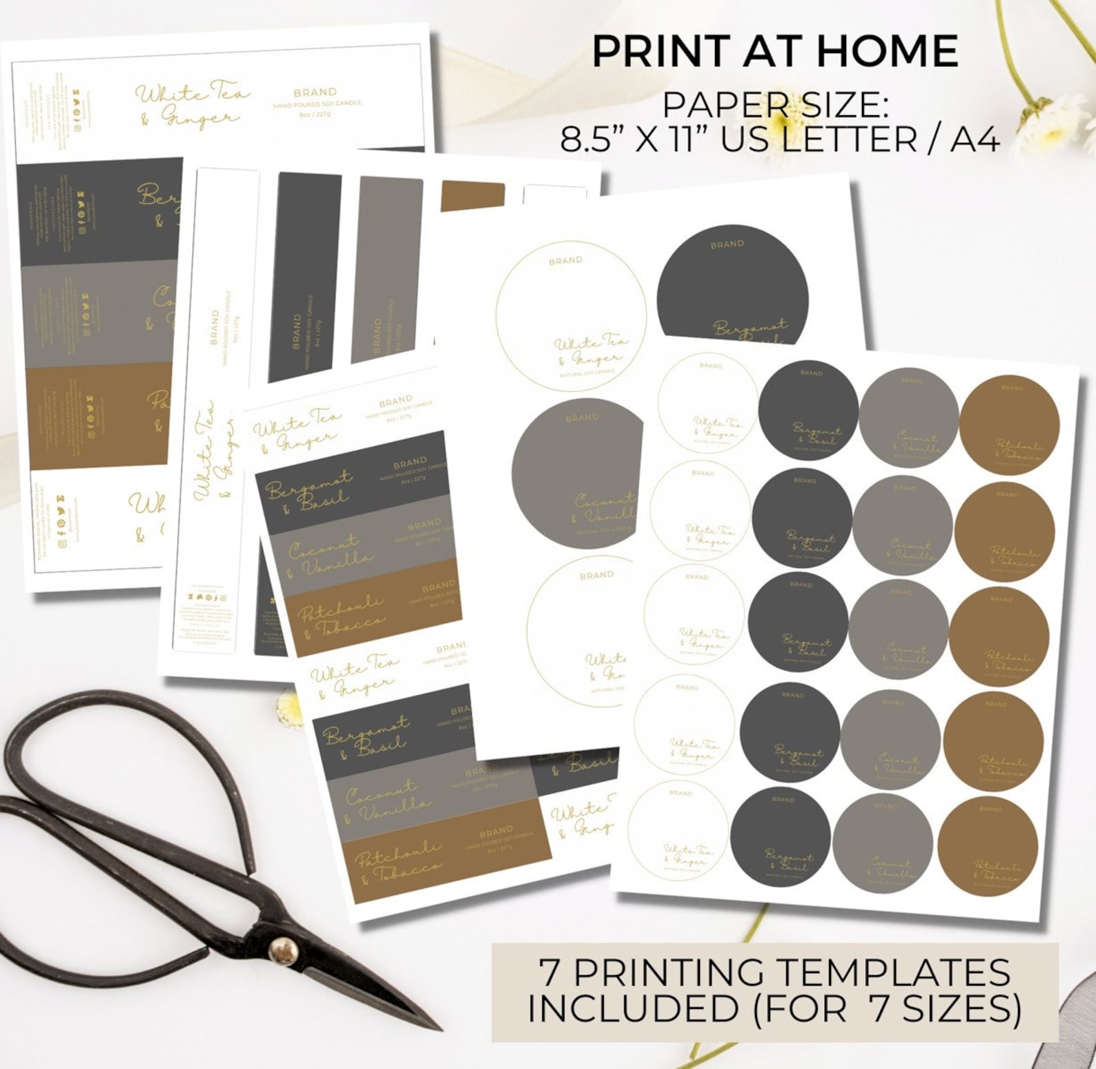 Candle Tin Label Template Editable Modern Candle Labels - Etsy