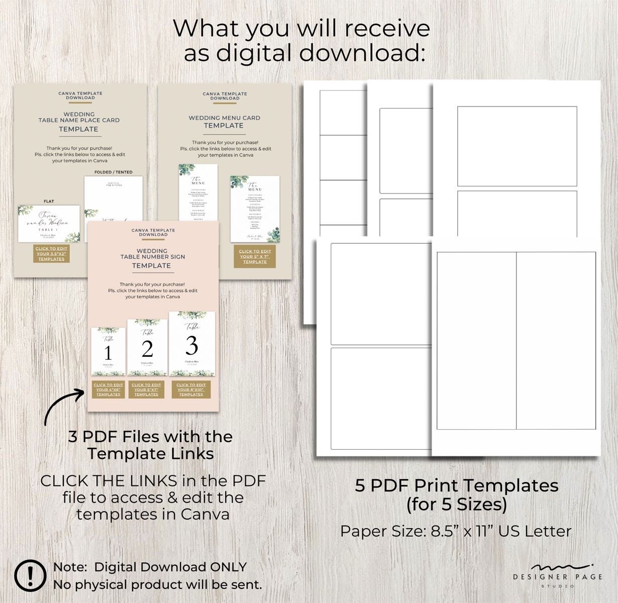 Editable Wedding Table Number Sign Printable Wedding Menu - Etsy