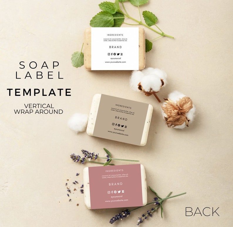 Editable Soap Label Template Canva Bar Soap Wrap Labels Printable