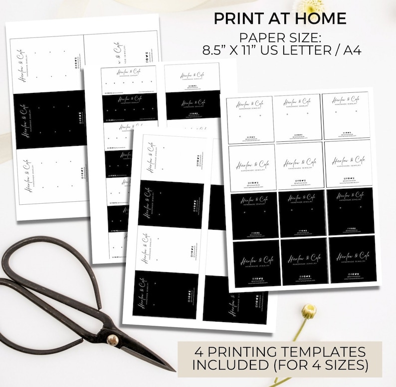 Editable Earrings Display Card Template Canva, Printable Earrings Label ...