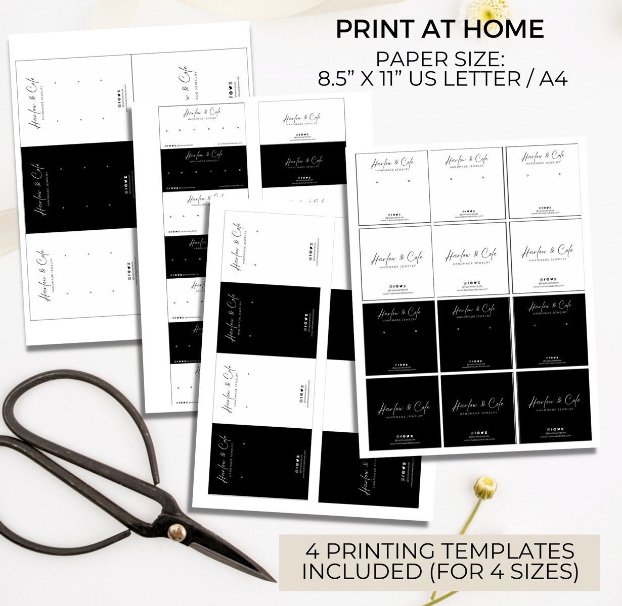 Editable Earrings Display Card Template Canva, Printable Earrings Label ...