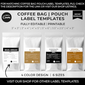 Editable Coffee Tin Can Labels Template Canva, Custom Coffee Labels ...