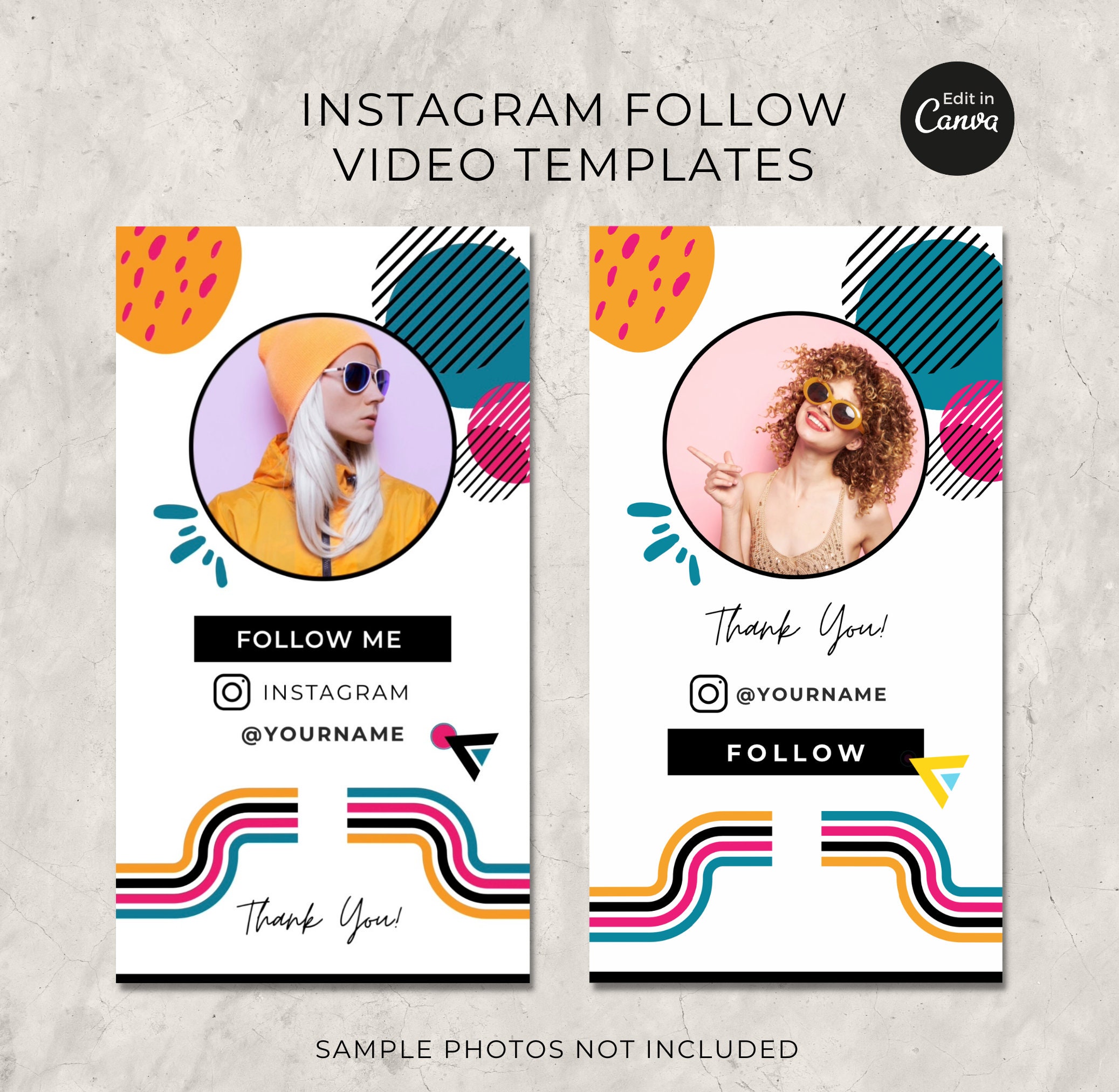 Follow Me on Tiktok Template Canva, Editable Tiktok Post Video ...